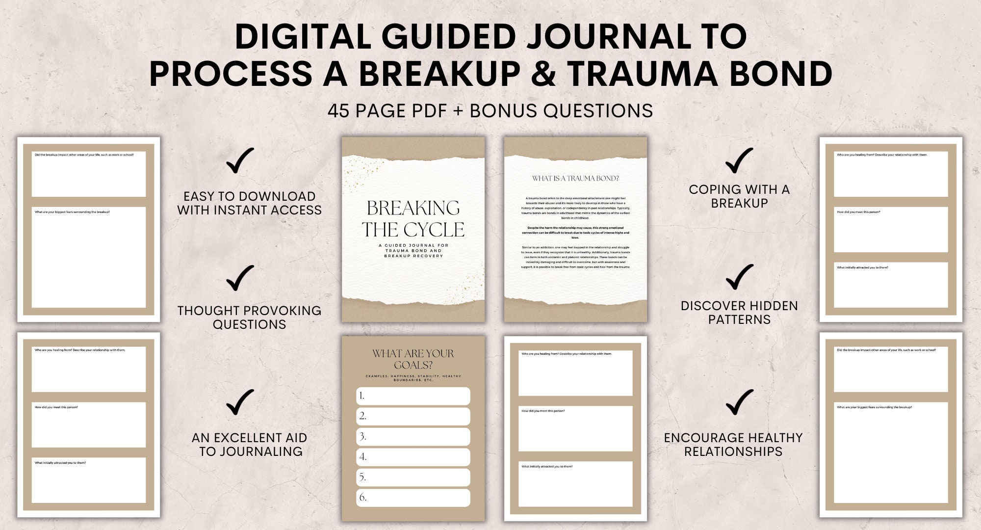 100 Questions to Process a Breakup & Trauma Bond Workbook, Guided ...
