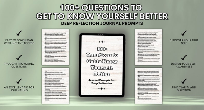 100 Questions to Get to Know Yourself Better: Deep Reflection Journal ...