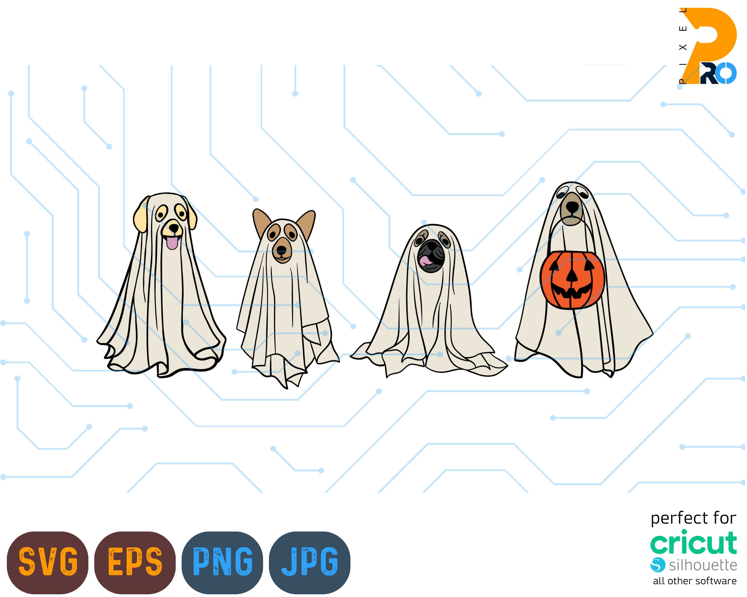 Ghost Dog Retro Spooky Season Svg Ghost Dog Halloween Svg - Etsy