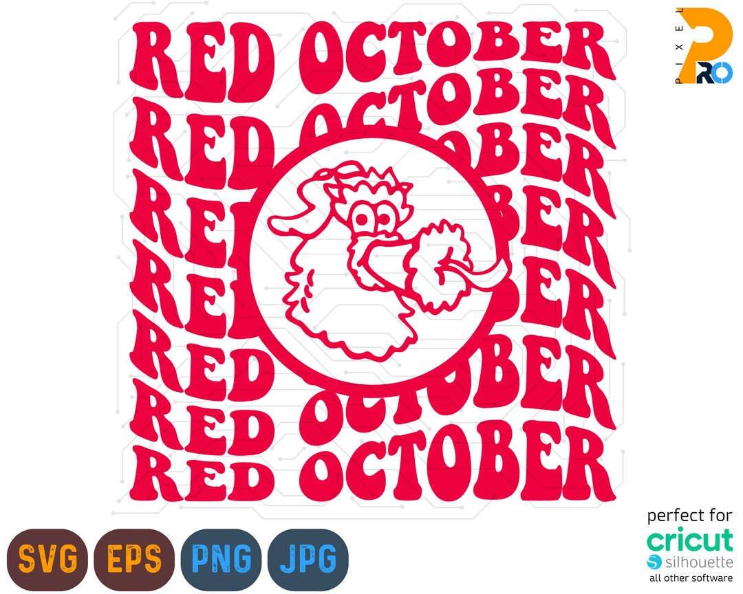 Red October Svg, Png, Eps, Red October Wavy Text Svg, Red October Png ...