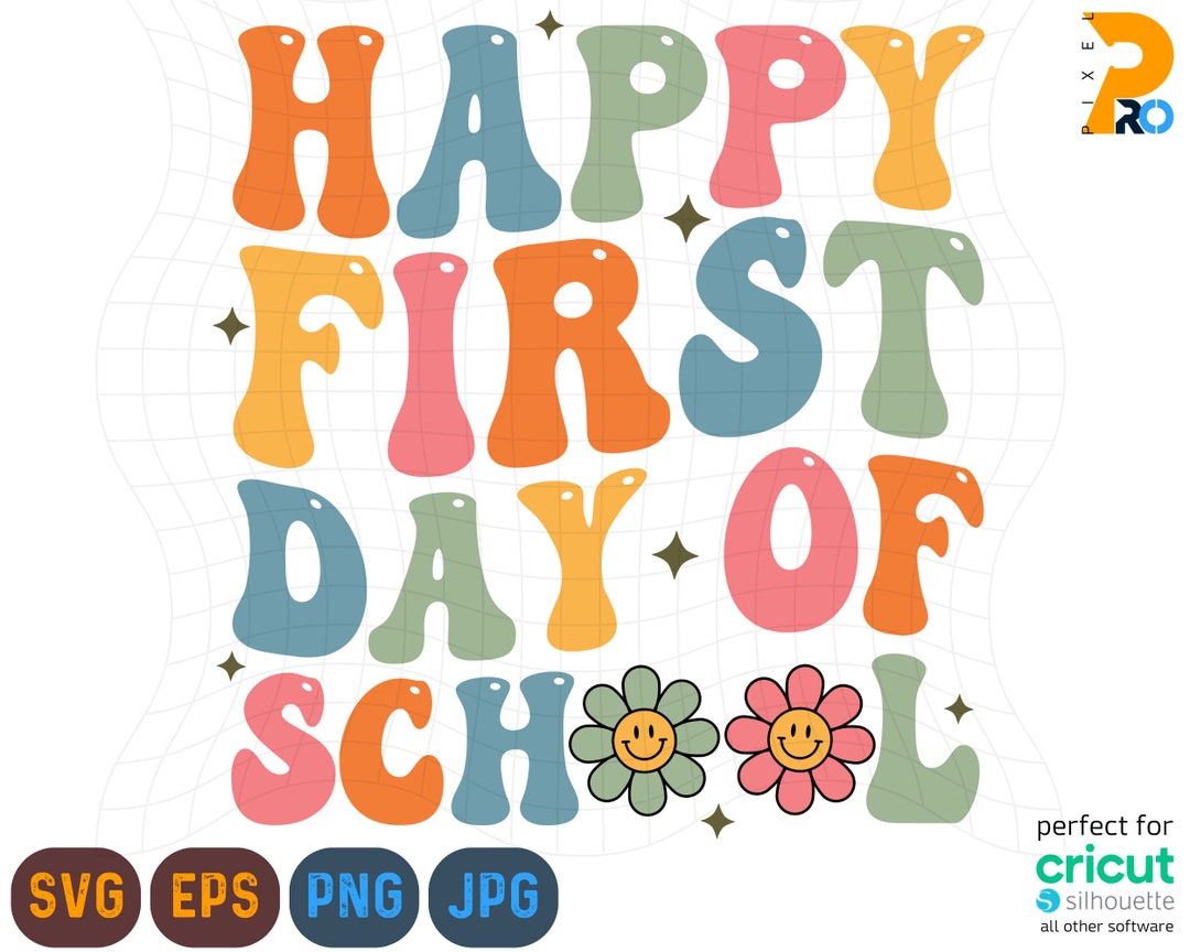 School Svg, Happy First Day of School Svg, Teacher Svg, Back to School ...