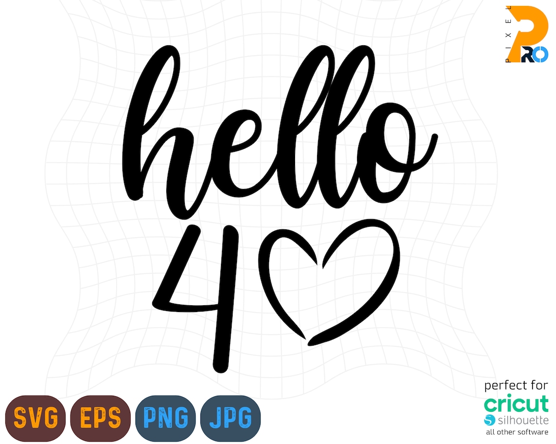 Hello Forty Svg 40th Birthday Svg Birthday Gift Svg 40 - Etsy