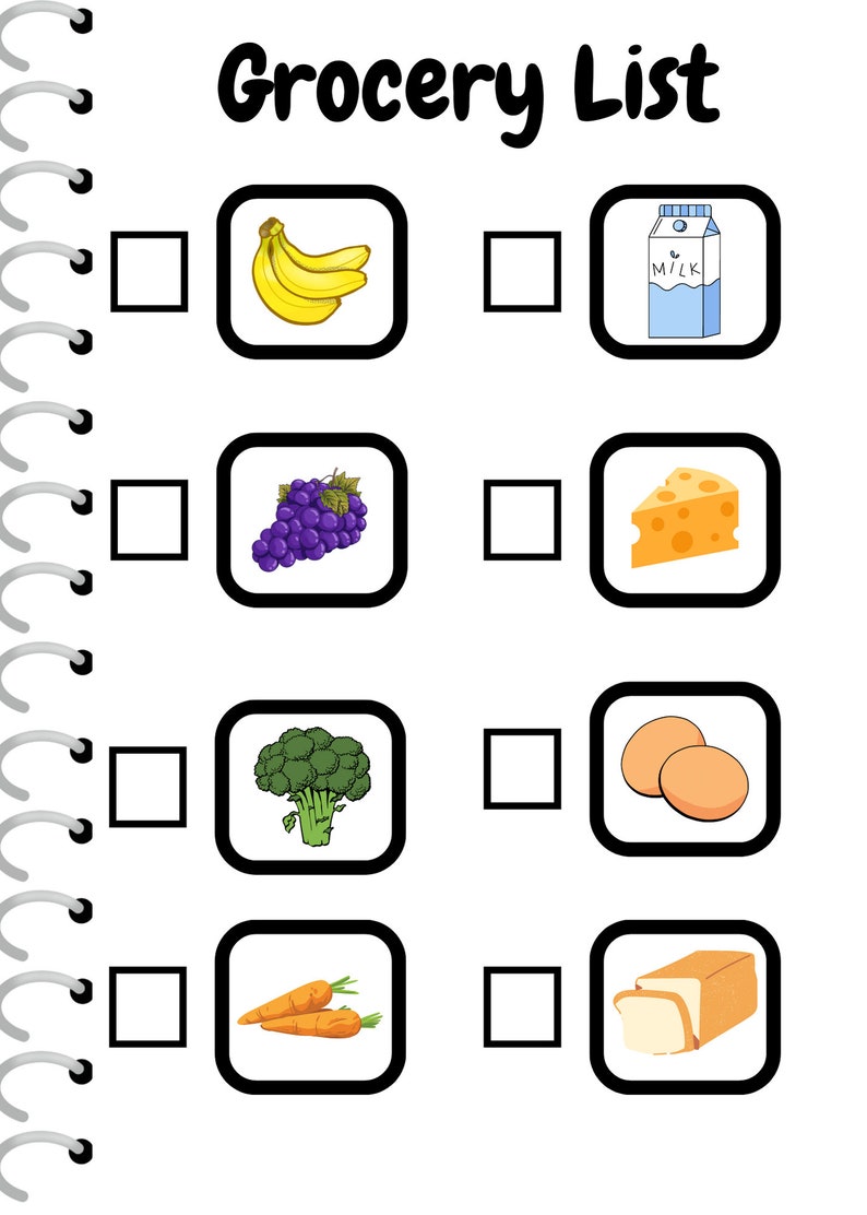 Grocery List for Pretend Play - Etsy