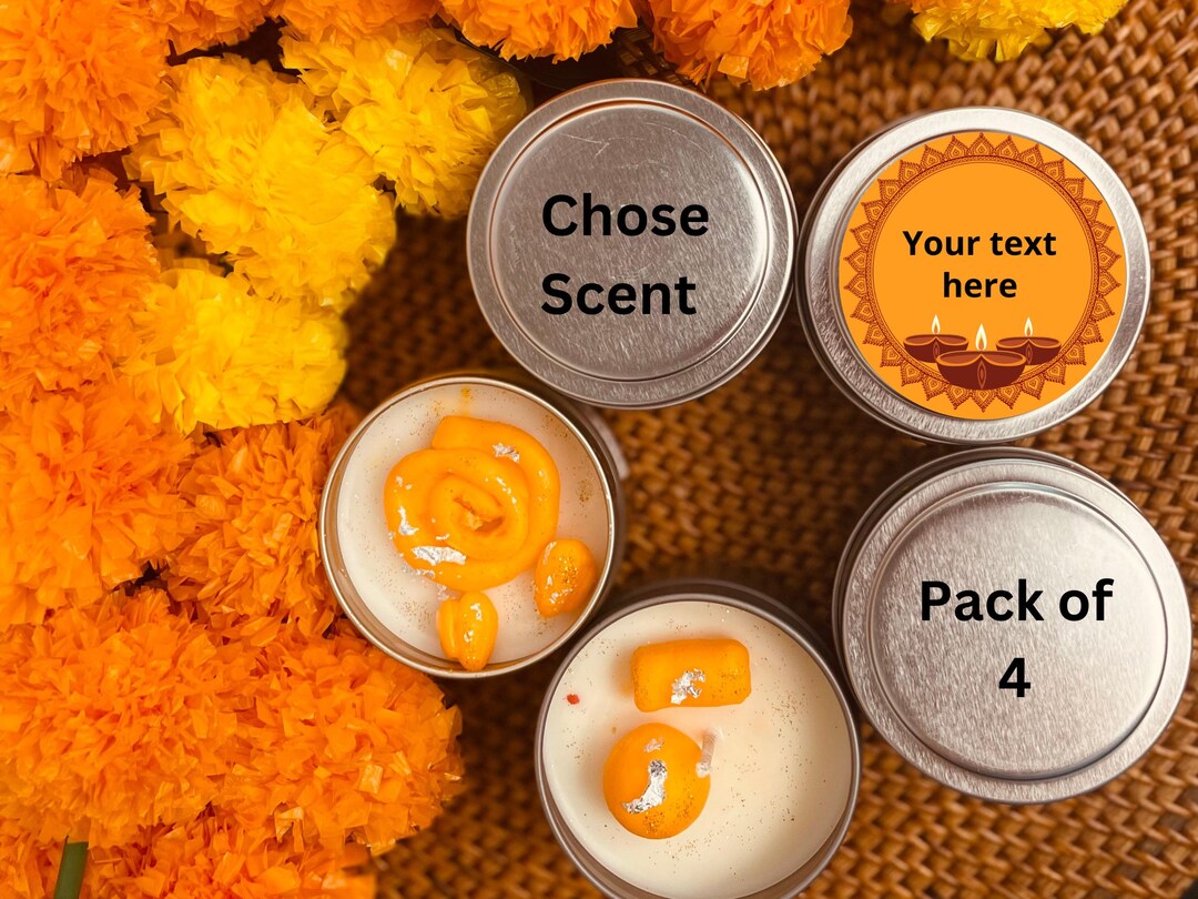 Indian Sweets Candle Gift Box | Personalized Custom Favors | Desi ...