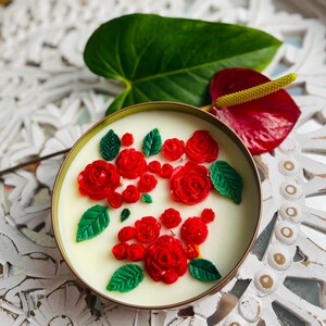 Pink Flower Tin Candle for Bedroom Hallway Candle or Gift for Guests ...