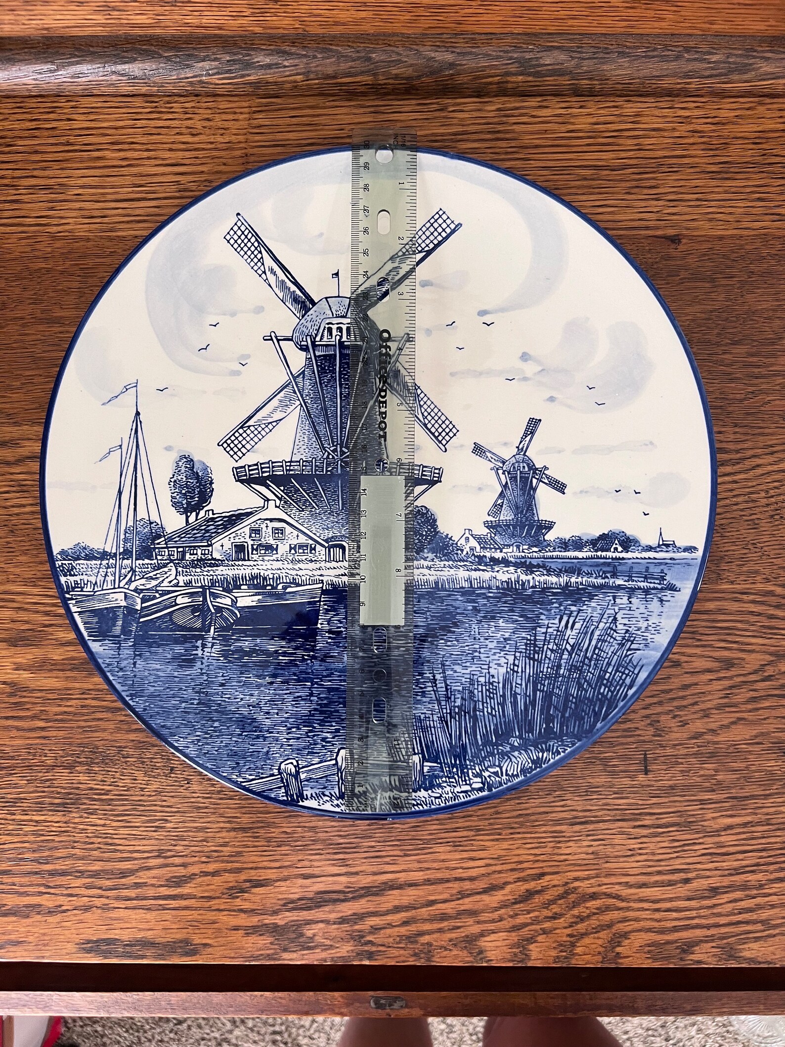 RARE Large Delft Handpainted Windmill Plate - Etsy