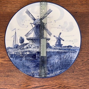 RARE Large Delft Handpainted Windmill Plate - Etsy