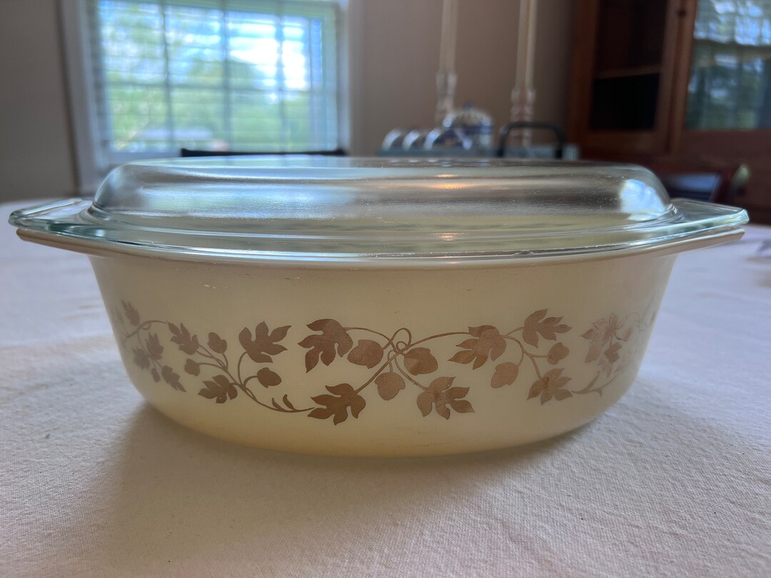 Pyrex Golden Acorn Casserole Dish With Lid - Etsy