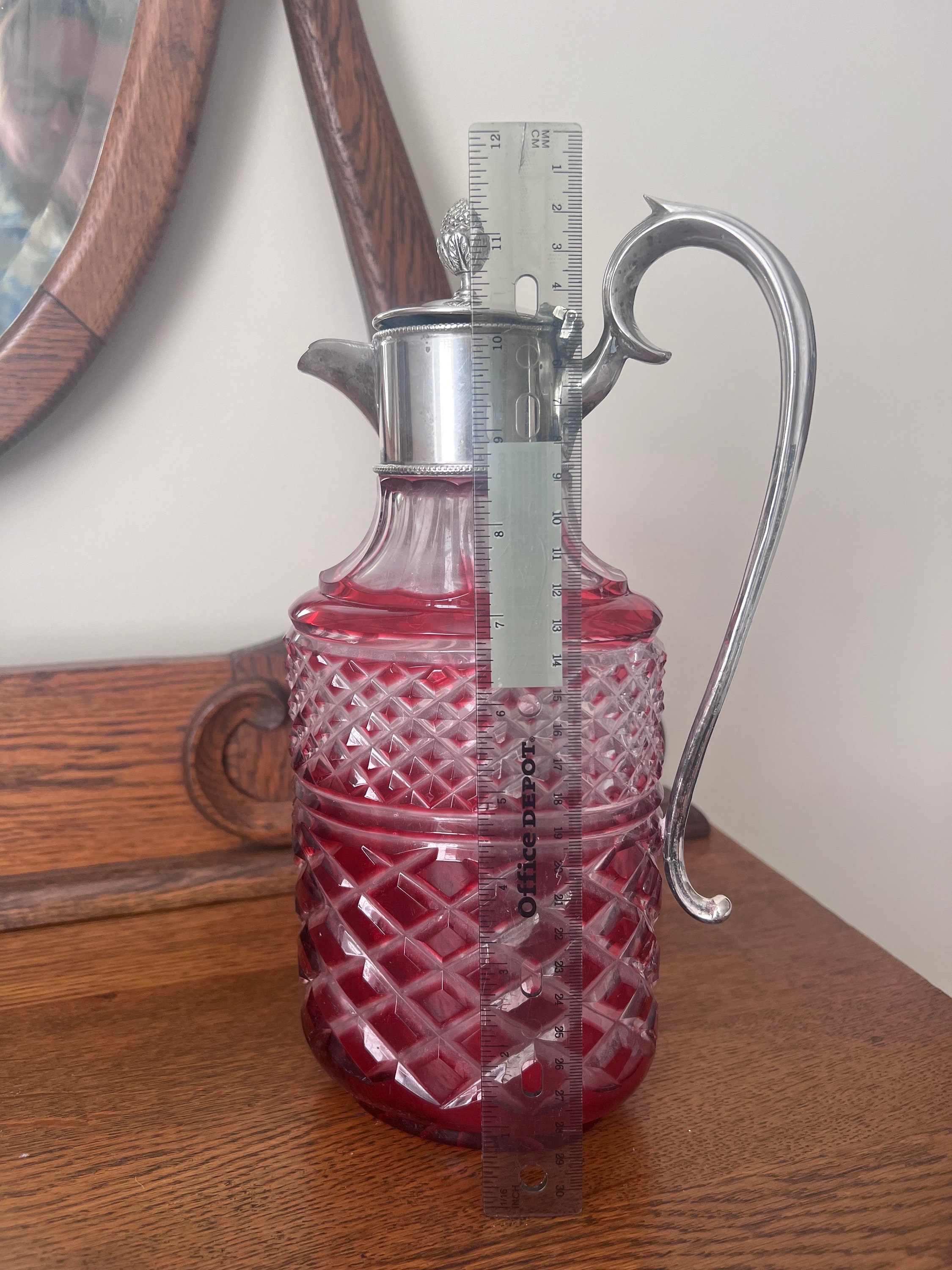 Antique Cranberry Glass Decanter - Etsy