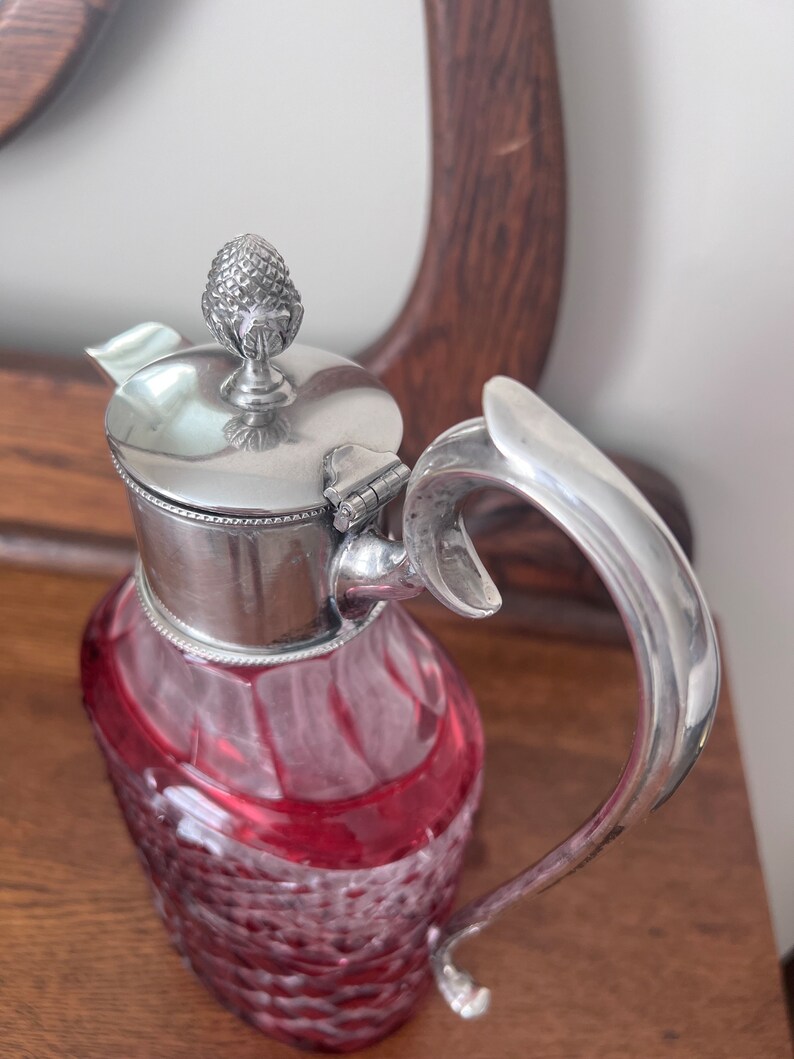Antique Cranberry Glass Decanter - Etsy