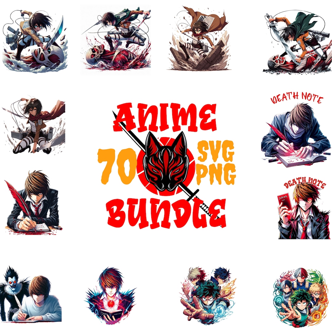70 Pieces Anime Bundle 3 SVG Pnganime Cricut Anime Svg - Etsy