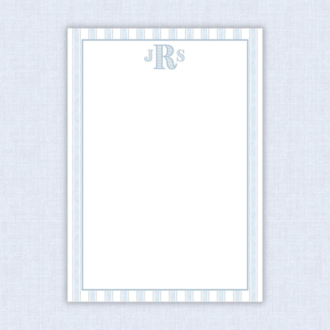 Blue & White Stripes Monogram Personalized Notepad | 5x7 Notepad - Etsy