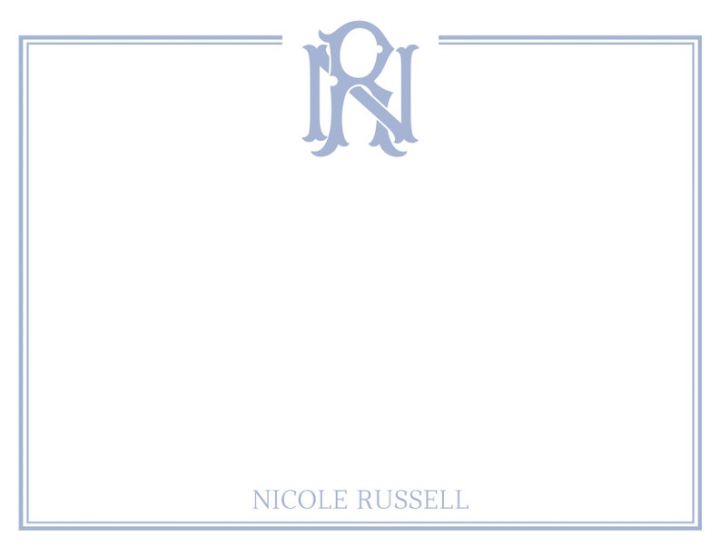Interlocking Monogram Notecards | Custom Notecards | 5.5x4.25 Notecards ...