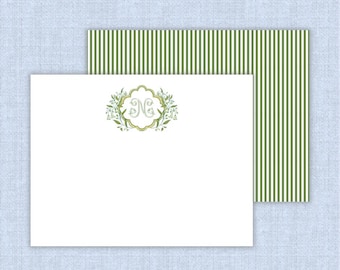 Interlocking Monogram Notecards | Custom Notecards | 5.5x4.25 Notecards With Envelopes ...
