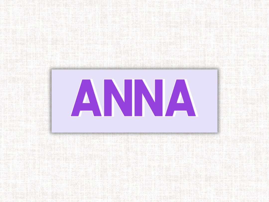 Bright Purple Two-tone Name Label | Water-resistant Vinyl Sticker for ...