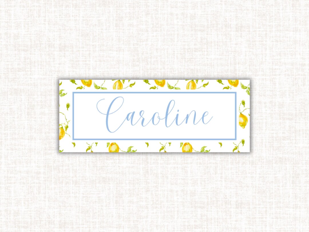 Personalized Lemon Name Labels: Water-resistant Vinyl Stickers for Kids ...