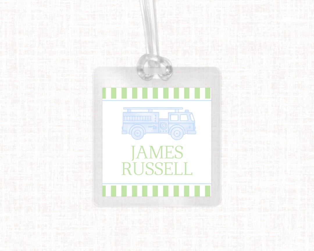 Personalized Laminated Square Bag Tag: Custom Name ID - Etsy
