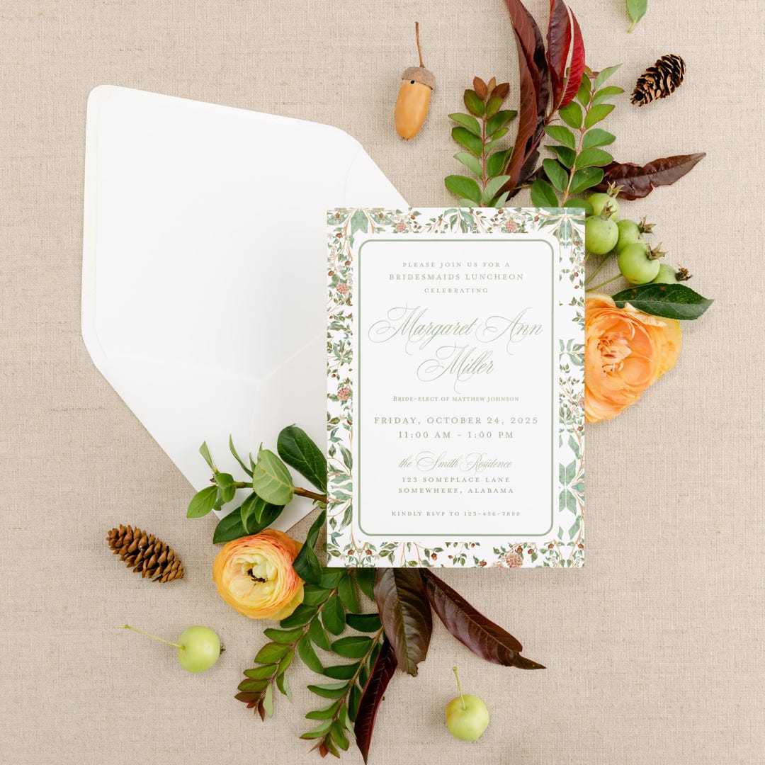 Floral Bridesmaids Luncheon Invitation: Elegant Wedding Party Invite - Etsy