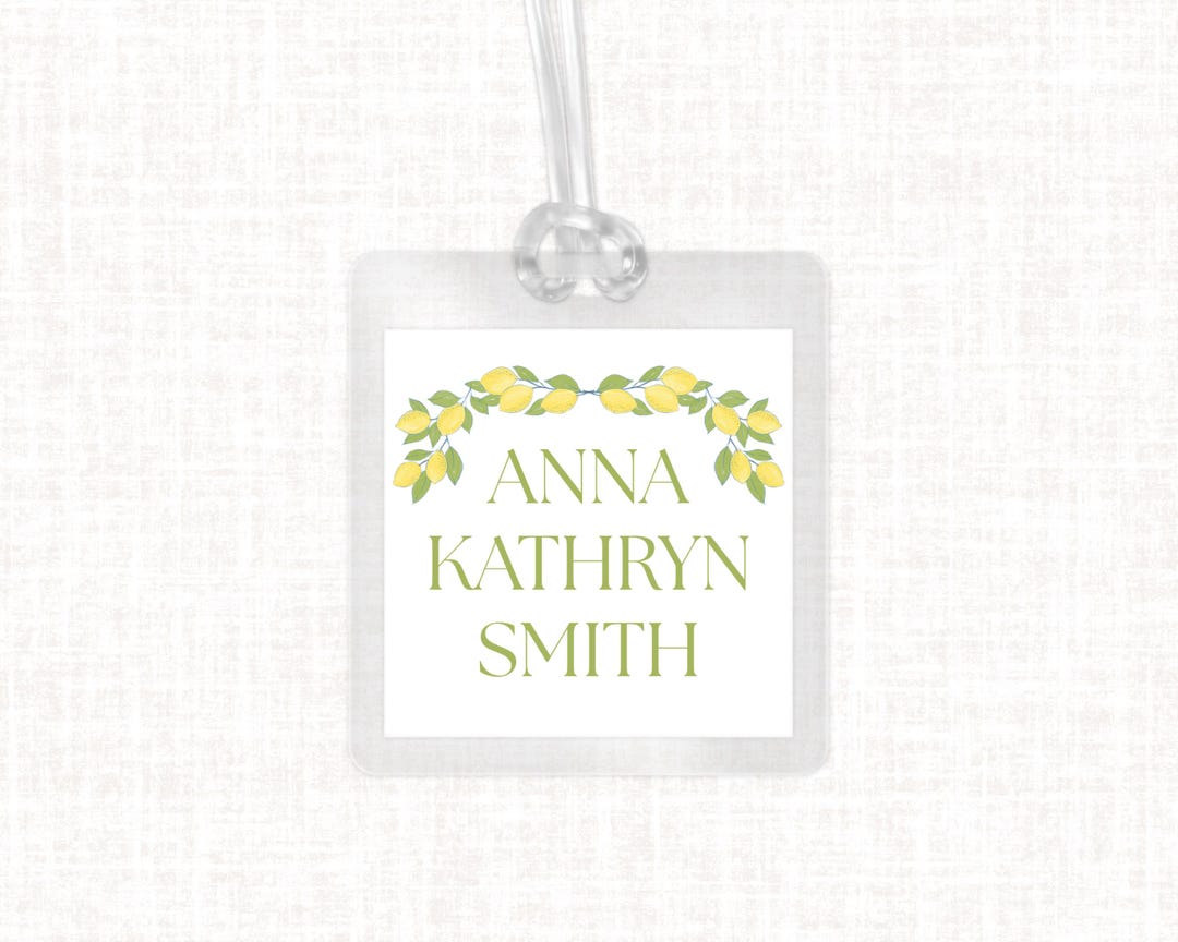 Personalized Lemon Bag Tag: Laminated Kids Backpack ID - Etsy