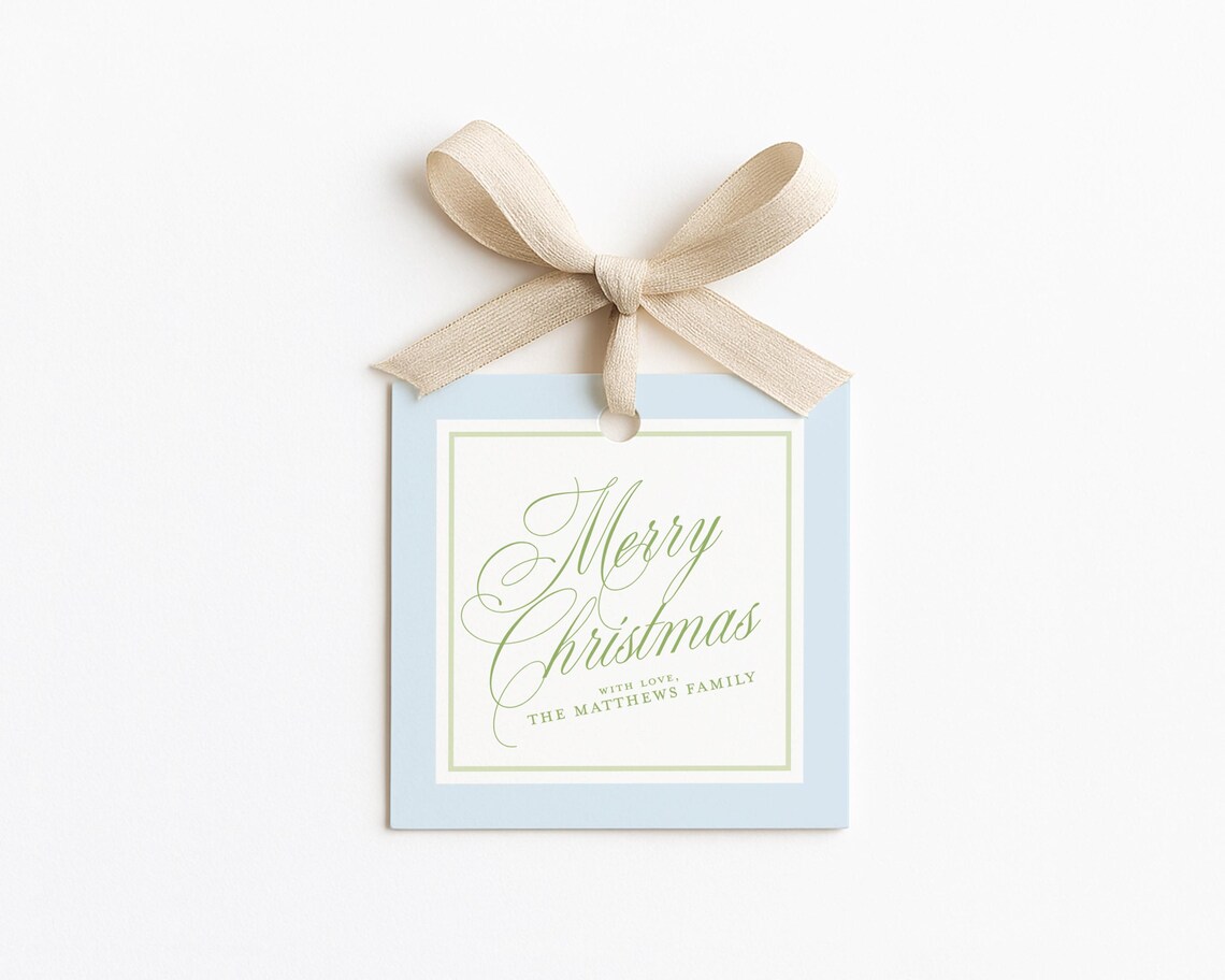 Square Christmas Gift Tags | Printed Holiday Gift Tags | Personalized ...