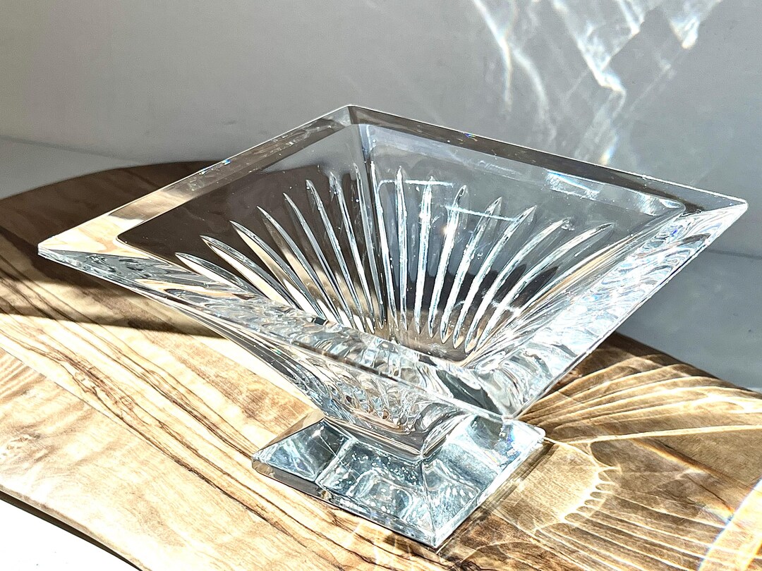 Waterford Square Footed Pedistal Crystal Bowl Clarion Design Glass Home ...