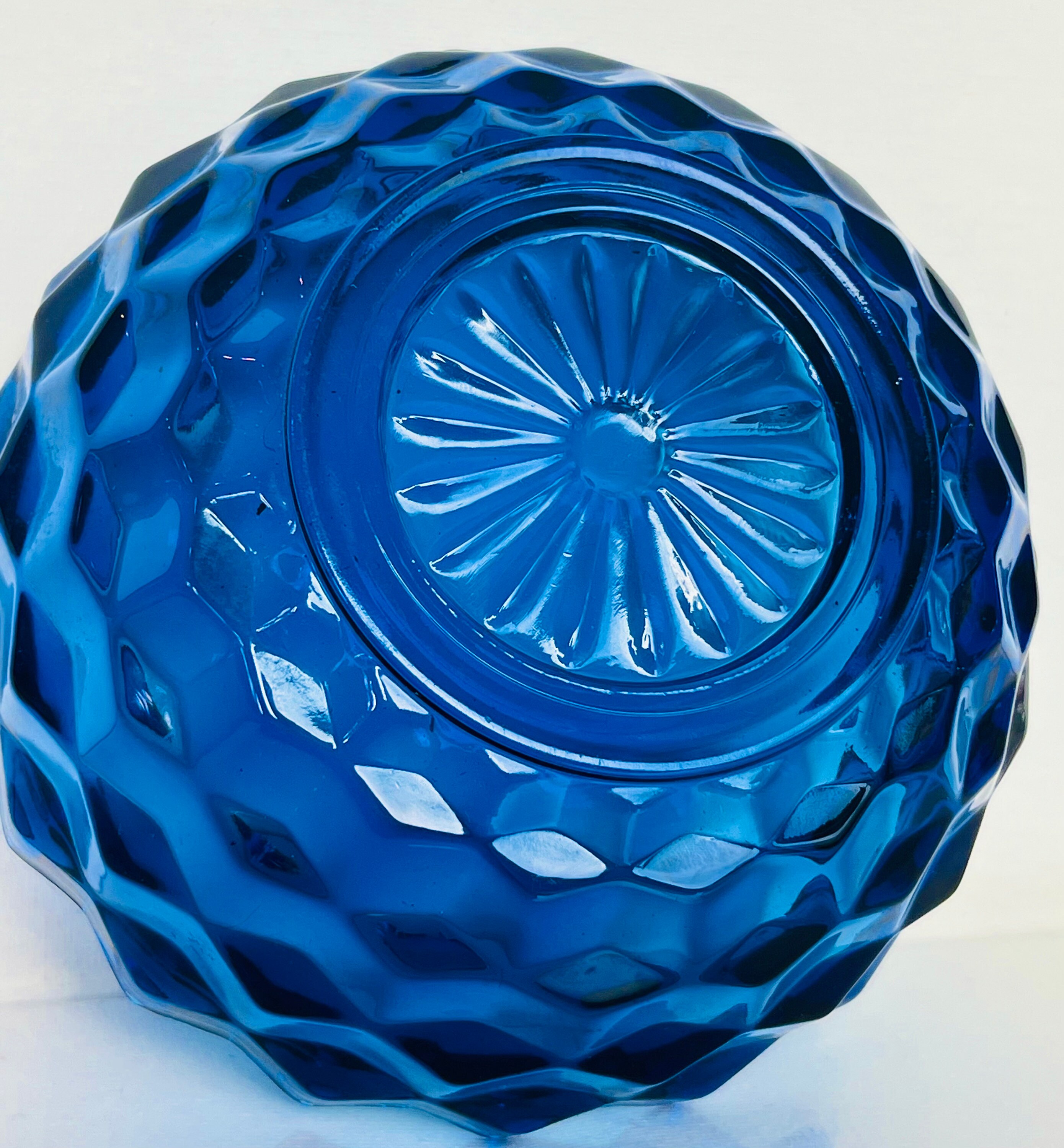 Vintage Indiana Glass Whitehall Pattern Cobalt Blue Color Candy Bowl ...