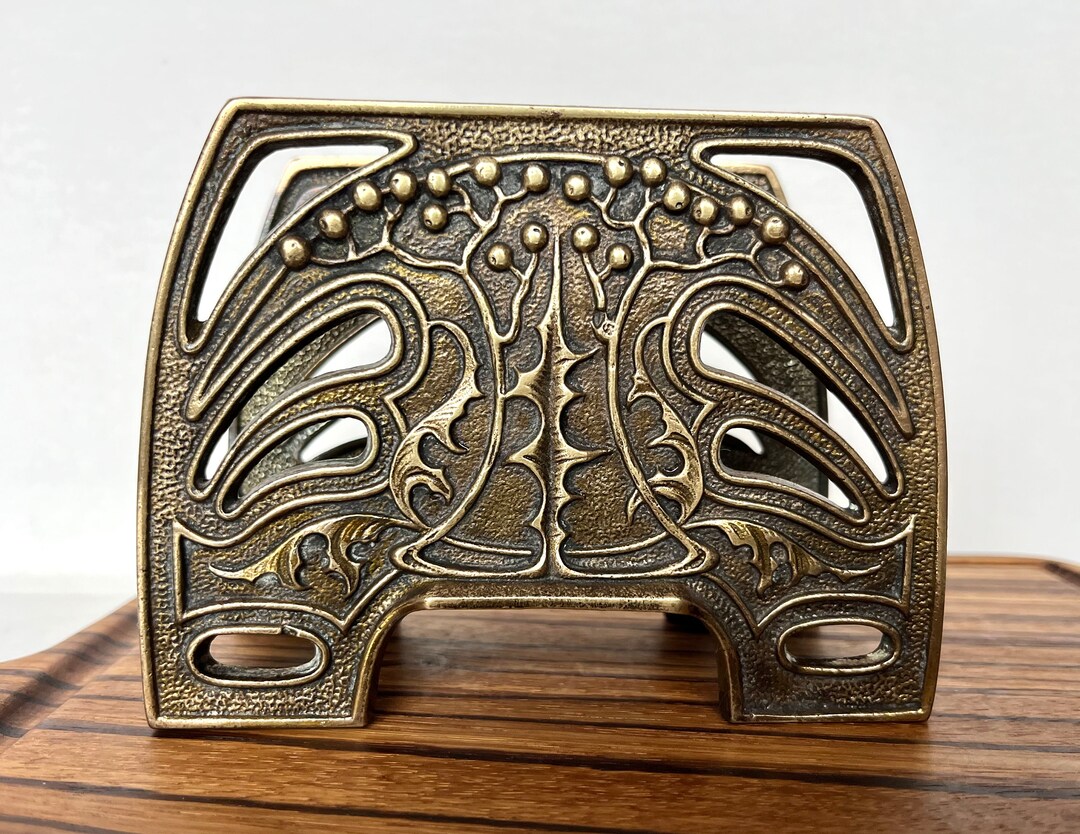 Antique Cast Iron/ Brass Letter Holder Napkin Holder With Thistle and ...