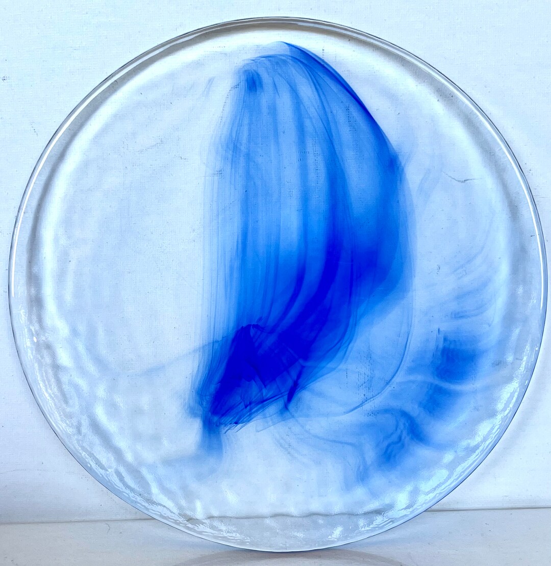 Bormioli Rocco Murano Blue Swirl | Splash 8" Glass Salad Plates | Set ...