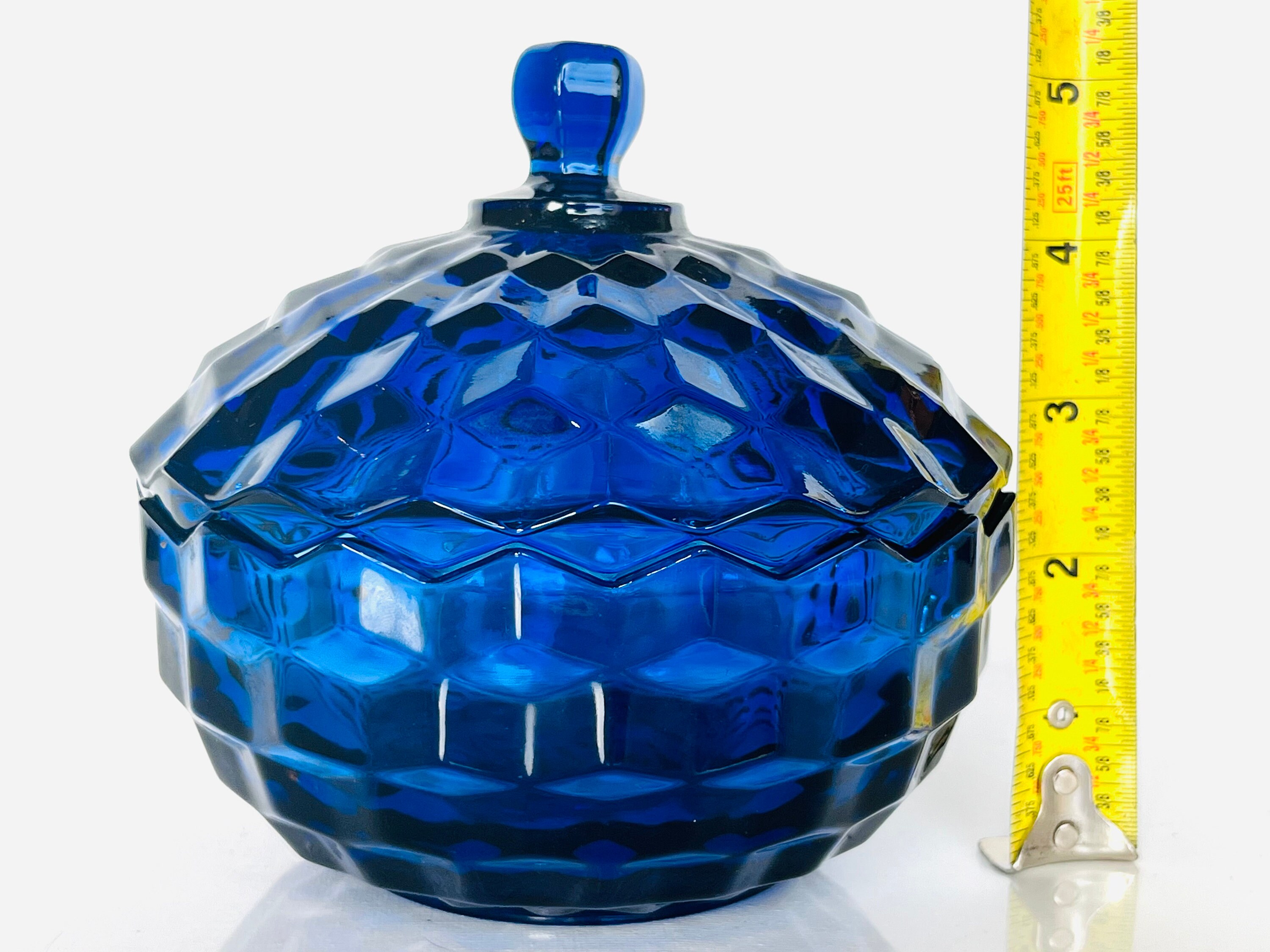 Vintage Indiana Glass Whitehall Pattern Cobalt Blue Color Candy Bowl ...