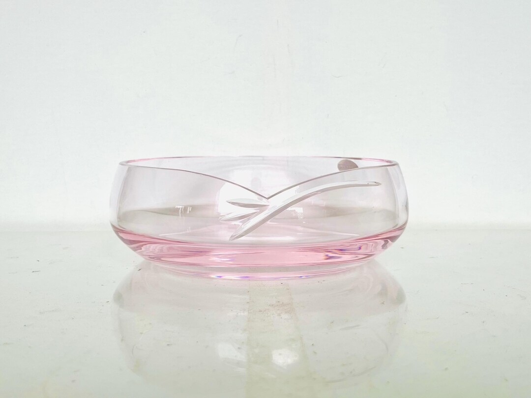 Oneida Lead Crystal Light Pink Bowl 8.5” Hand Cut & Blown - Etsy