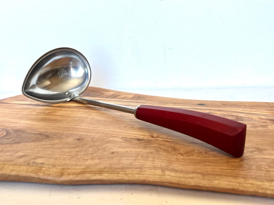 Mid Century Englishtown Oval Egg Shape Serving Ladle Red Bakelite ...