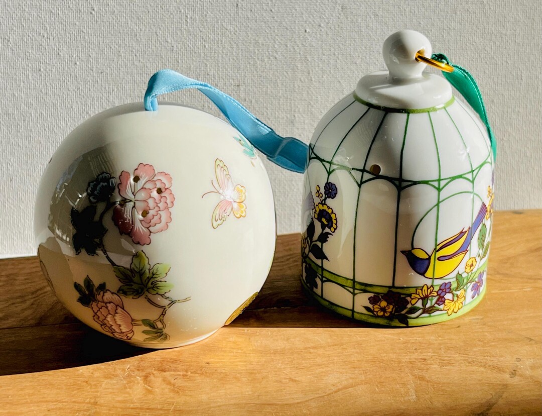 Vintage Takahashi Ceramic Pomander Sachet Potpourri Floral Bird in Cage ...