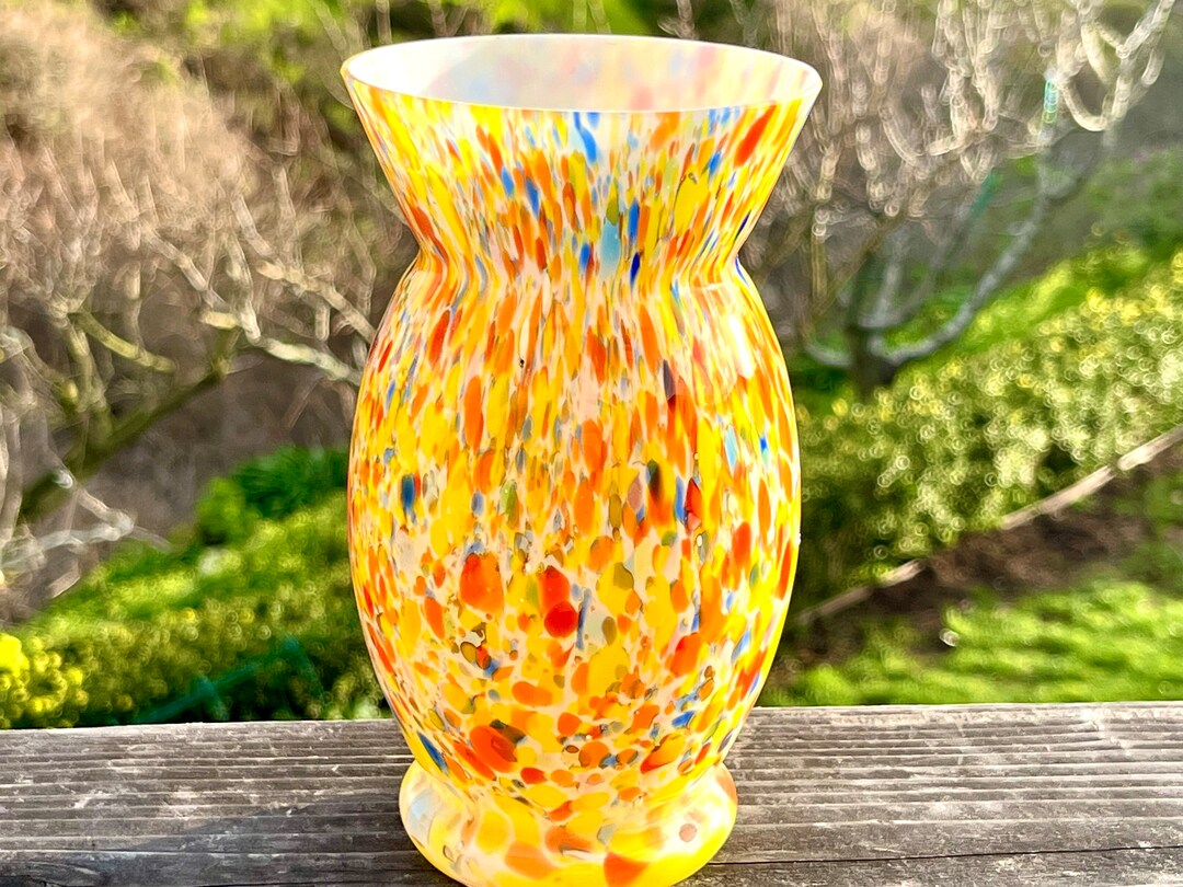 Splatter Glass Vase Made in Czechoslovakia Early 1900s - Etsy