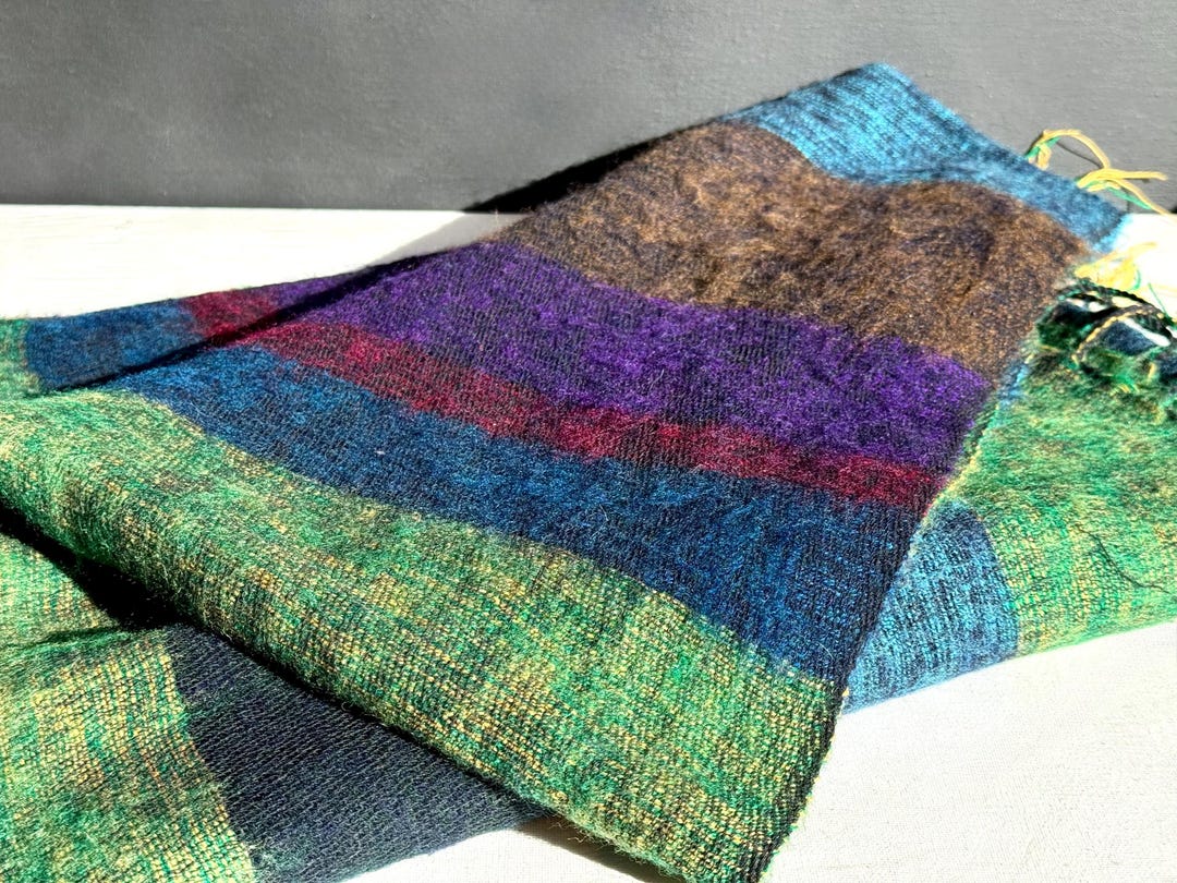 Striped Yak Wool Shawl From Nepal -colorful, Light, Soft and Warm! 70 ...