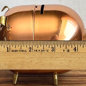 Vintage Copper and Brass Piggy Bank Copper Craft Guild 1970's 3.5 X 5. ...