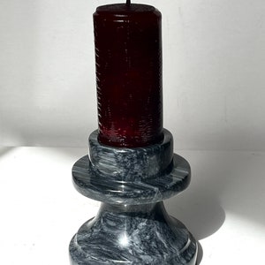 Vintage Grey Marble Candle Holder for Pillar or Taper 1980s Made in ...