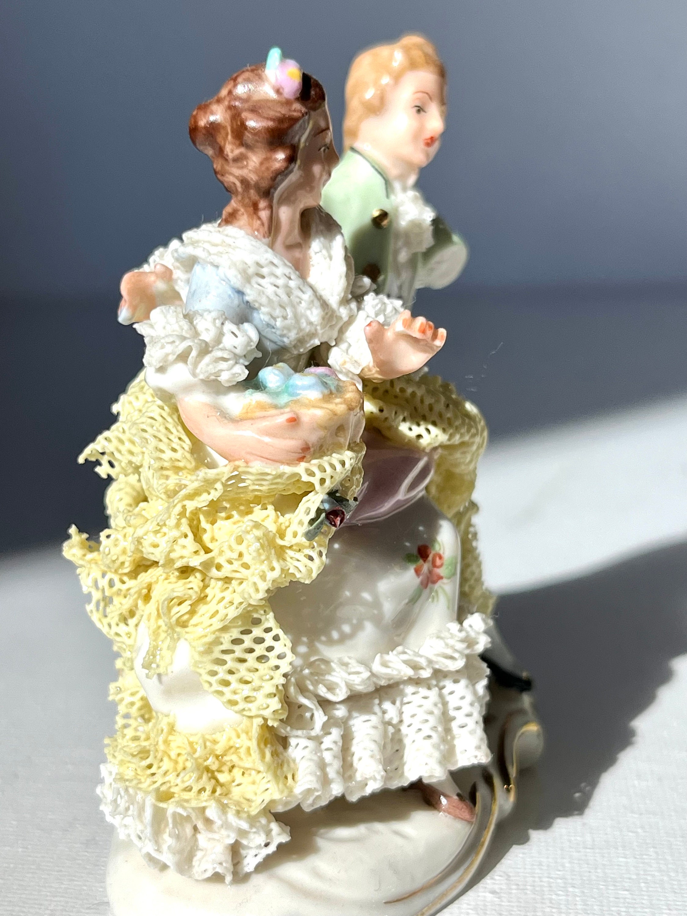 Dresden Meissen German Victorian Couple Figurine Damaged - Etsy