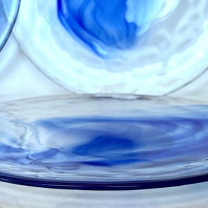 Bormioli Rocco Murano Blue Swirl Splash 8 Glass Salad Plates Set of 4 ...