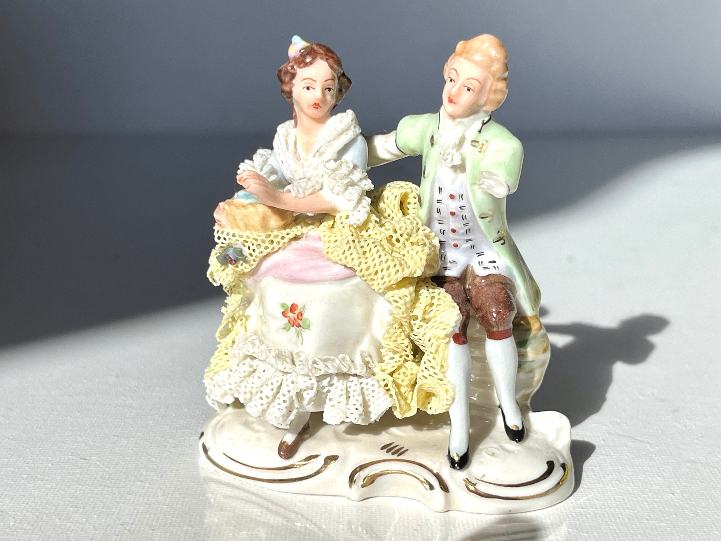 Dresden Meissen German Victorian Couple Figurine Damaged - Etsy