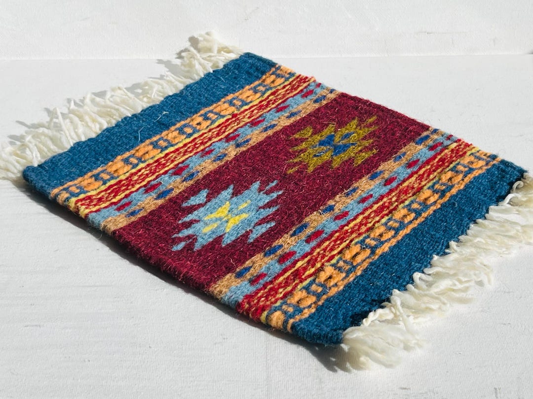 Vintage Wool Native American Weaving Geometric Table Top Trivet ...