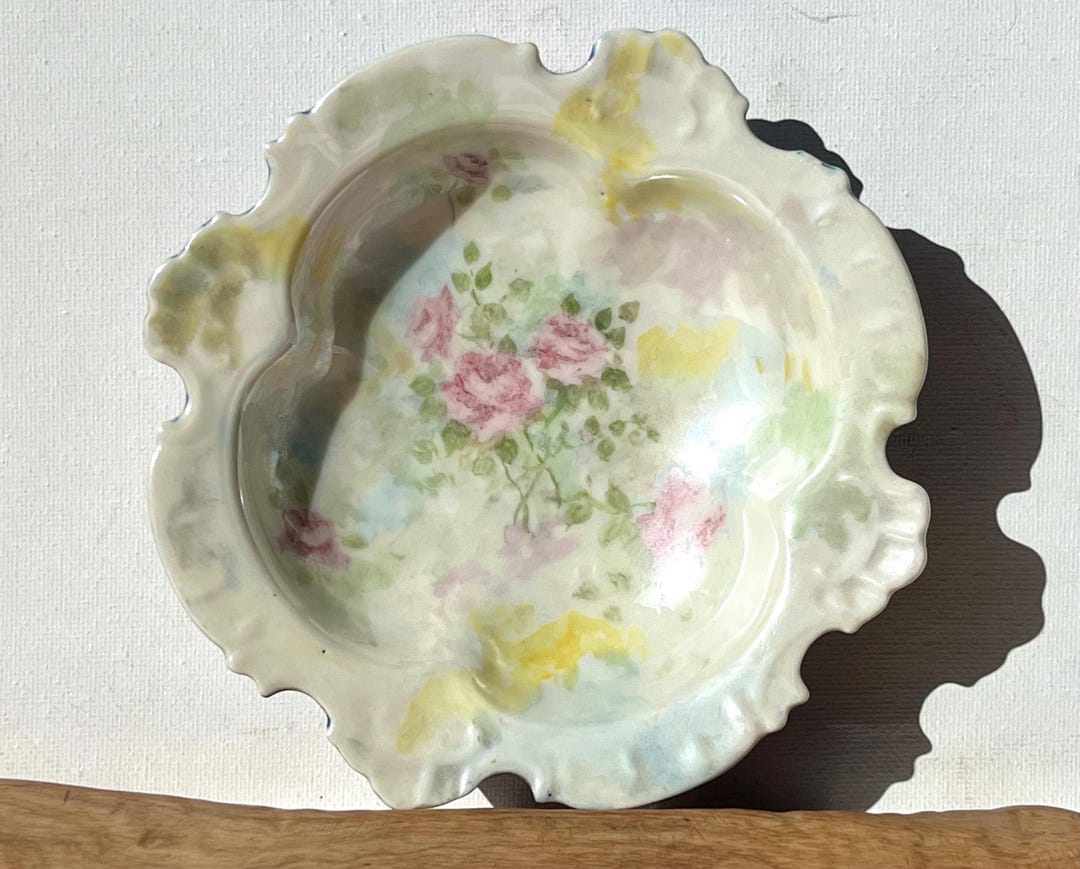 Antique Rosenthal Bavaria Lustre Ware Hand Painted Trinket Dish Muted ...