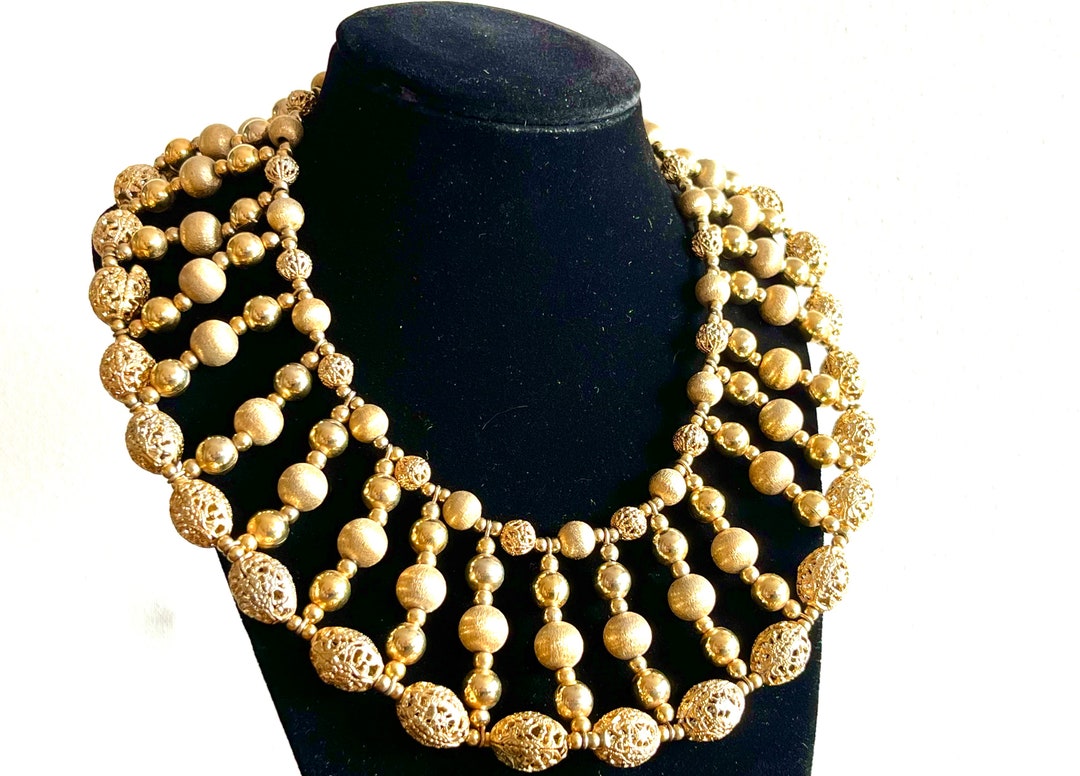 Vintage NAPIER Signed CLEOPATRA 2 Wide Art Deco Bead Filigree - Etsy