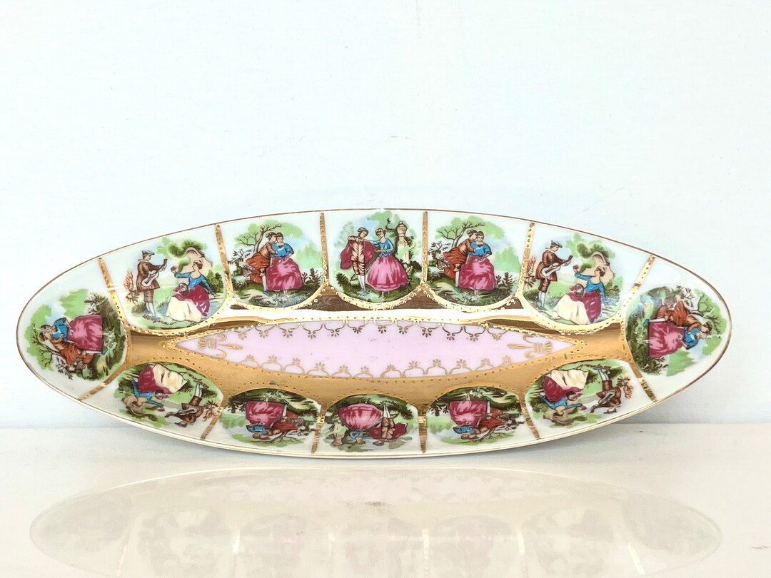 Vintage Royal Vienna Porcelain Oval Olive Relish Tray Courting Couple 9 ...