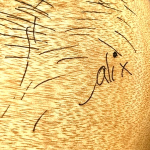 Rare Vintage Alix Mosieur Drawing of Wolf Eyes on Oregon Myrtlewood ...