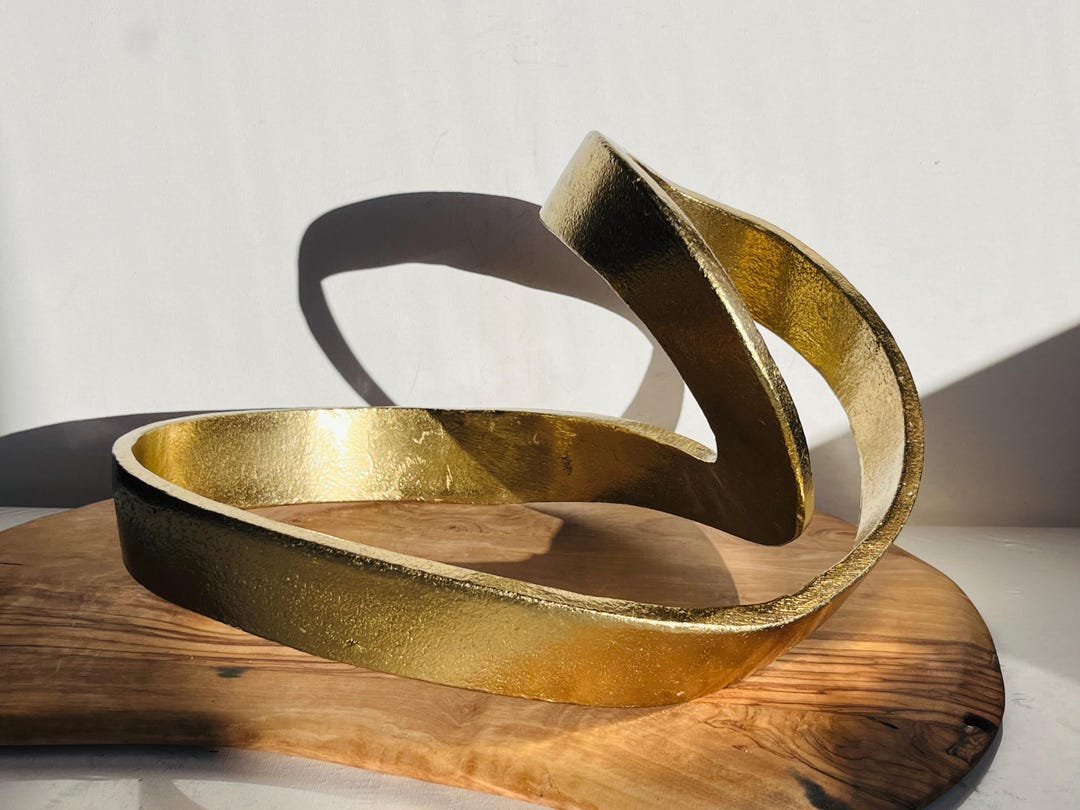 Gold Metal 12" Infinity Loop Mobius Strip Sculpture Abstract Art - Etsy