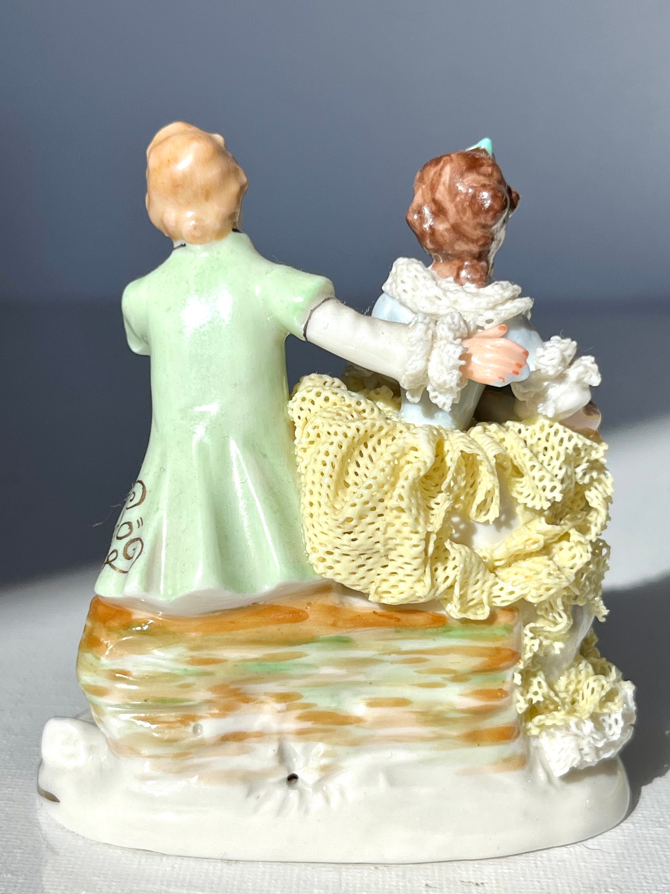 Dresden Meissen German Victorian Couple Figurine Damaged - Etsy