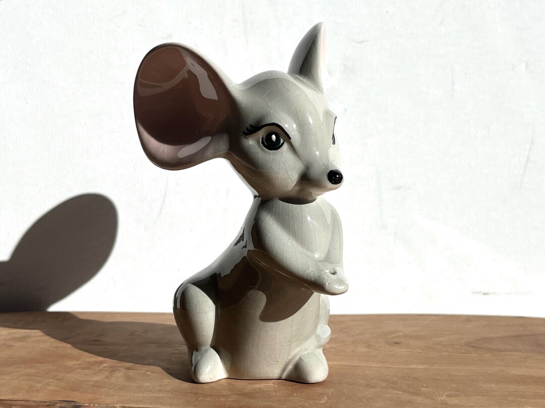 Big Eared Mouse Figurine! Cute Little Trinket - Mid Century Decor - so ...