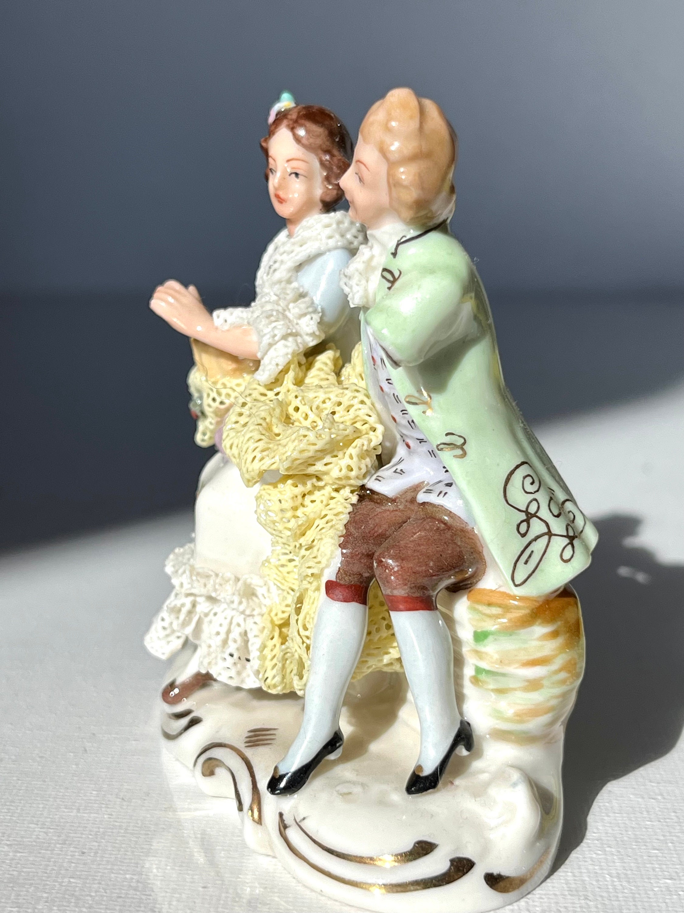 Dresden Meissen German Victorian Couple Figurine Damaged - Etsy