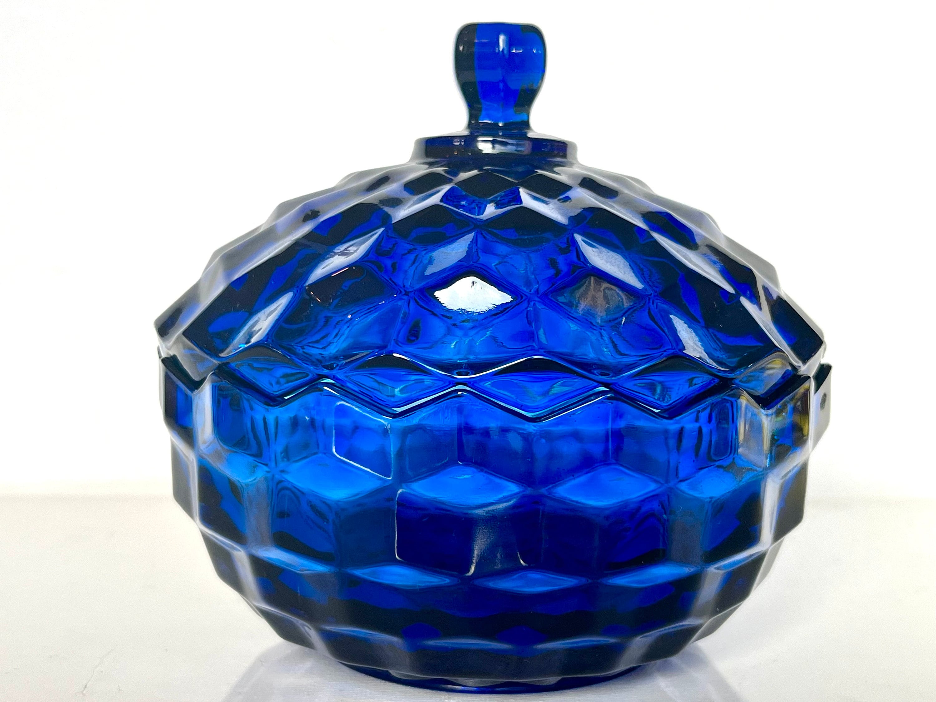 Vintage Indiana Glass Whitehall Pattern Cobalt Blue Color Candy Bowl ...