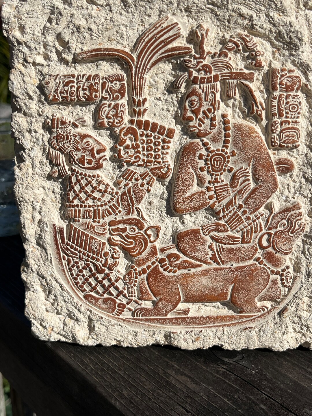 Aztec Mayan Meso American 8 Square Palace Tomb Palenque Temple Fragment ...